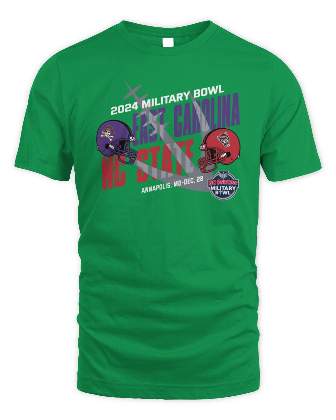 Military Bowl 2024 Merch Ecu vs Nc State Football Dueling Helmets T-Shirt