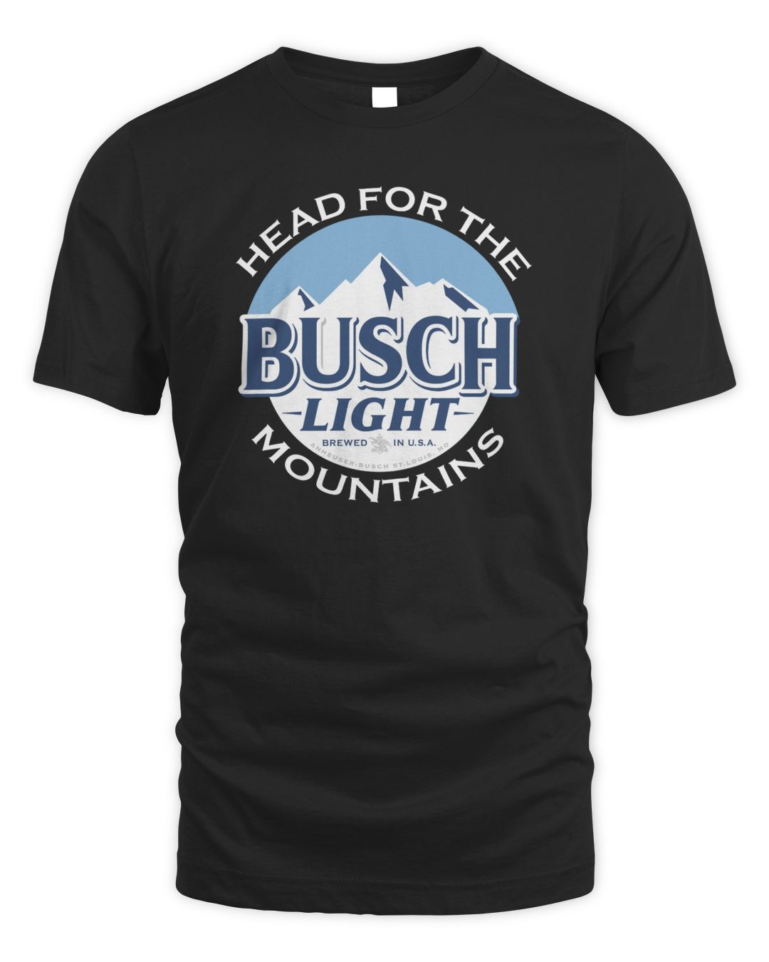Rowdy Gentleman Merch Busch Light Head For The Mountains Logo T-Shirt