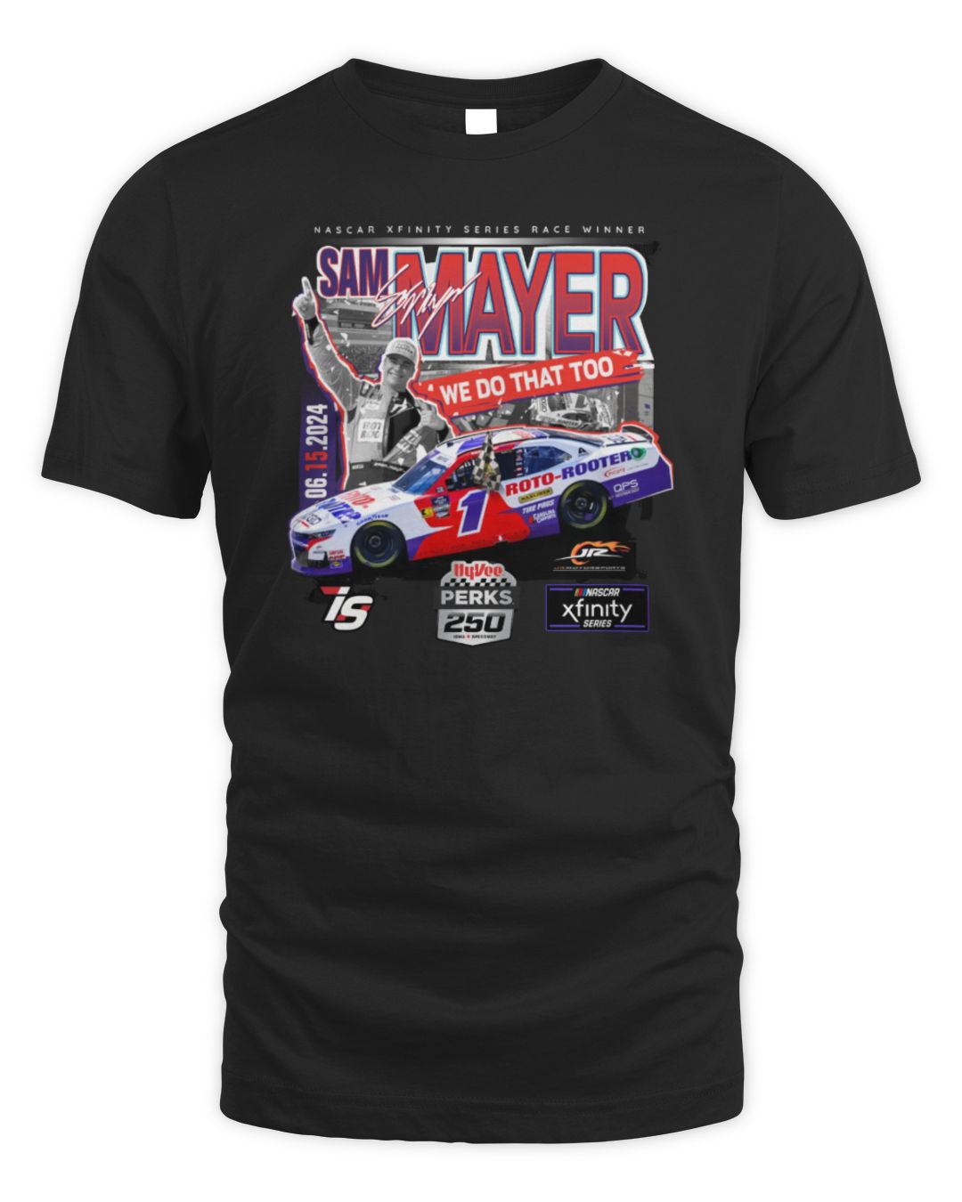 Sam Mayer Merch 2024 Hy-vee Perks 250 Race Winner Shirt