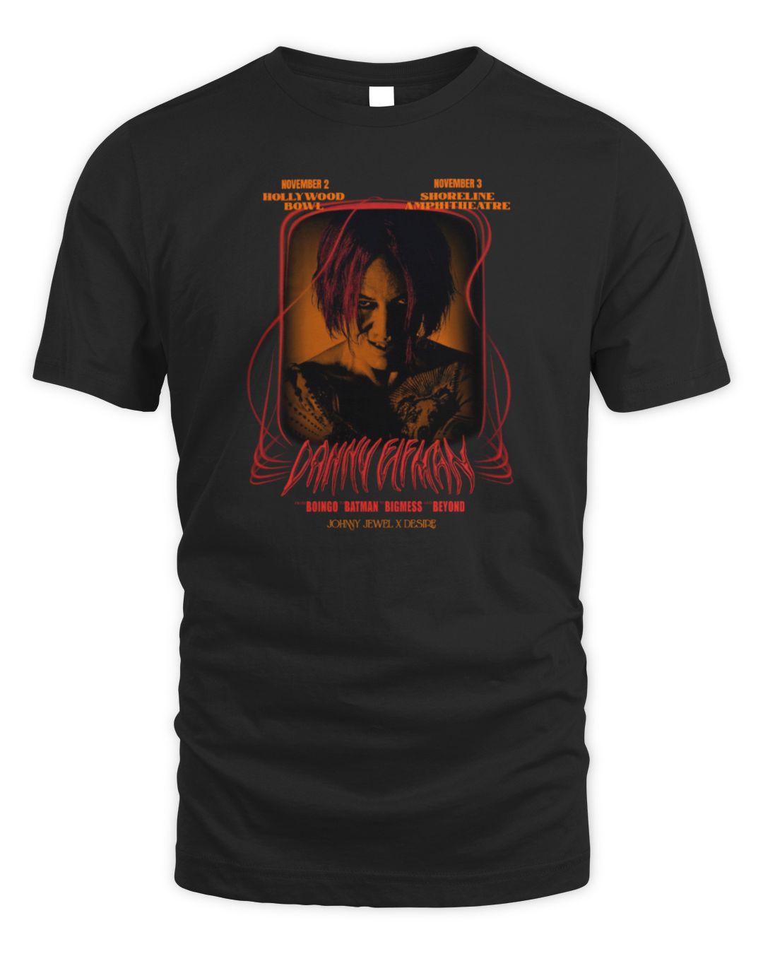 Shop Danny Elfman Merch Hollywood Bowl Shoreline Amphitheatre 2024 T-shirt