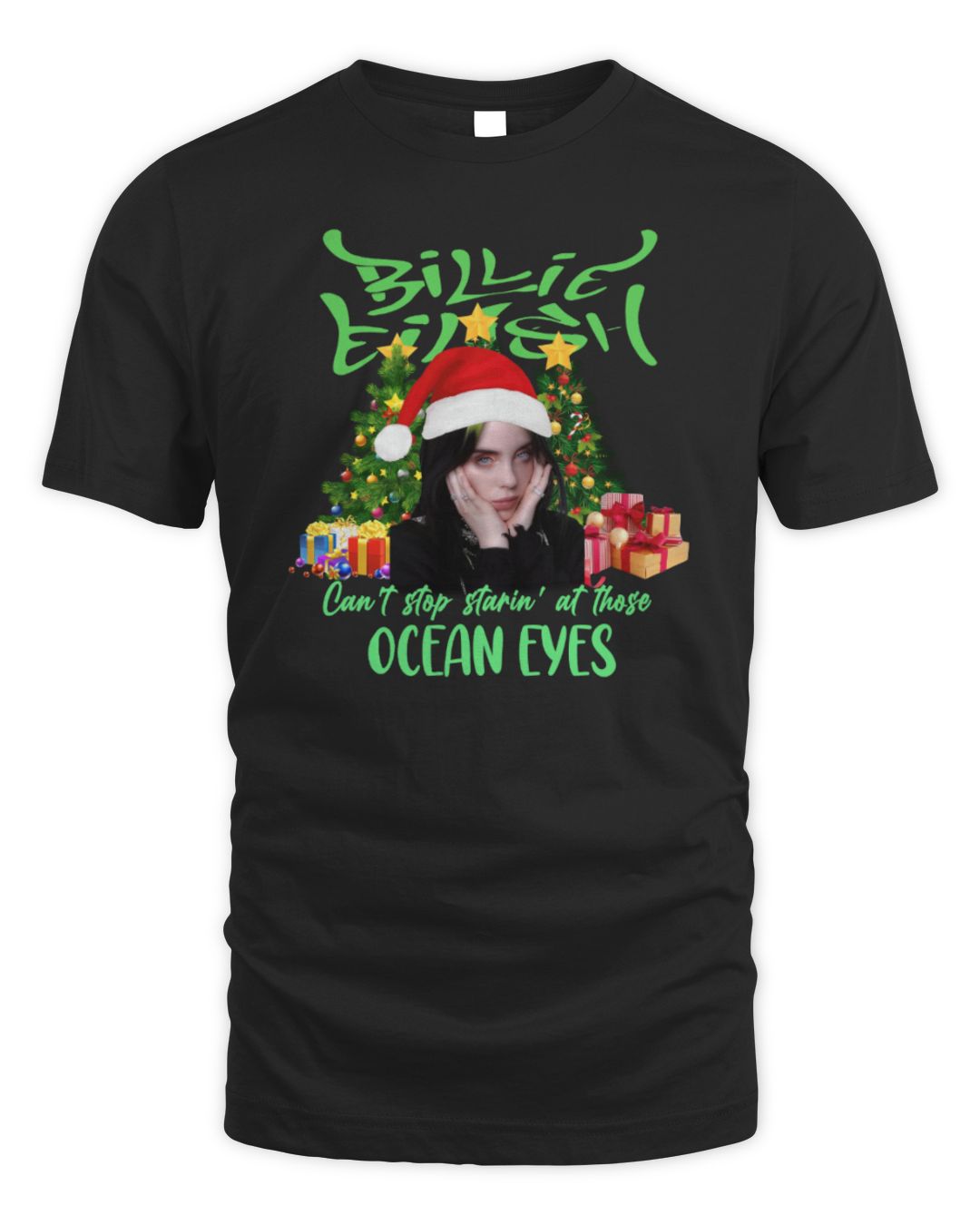 Billie Eilish Can't Stop Starin' At Those Ocean Eyes Christmas 2024 Shirt