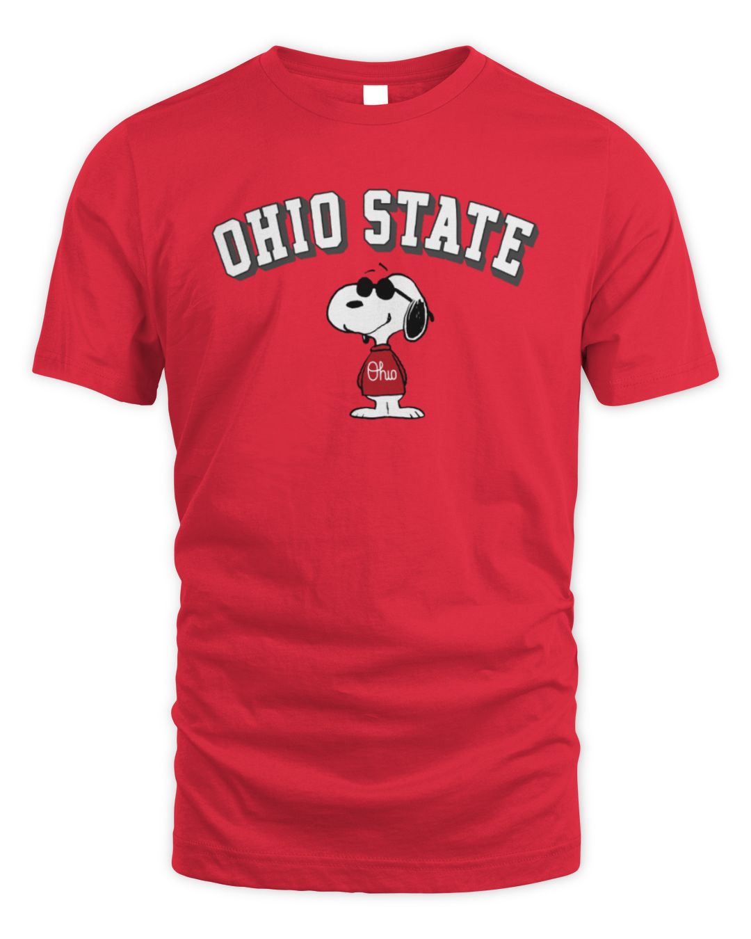 Official Peanuts Merch Peanuts x Ohio State Buckeyes Joe College Shirt