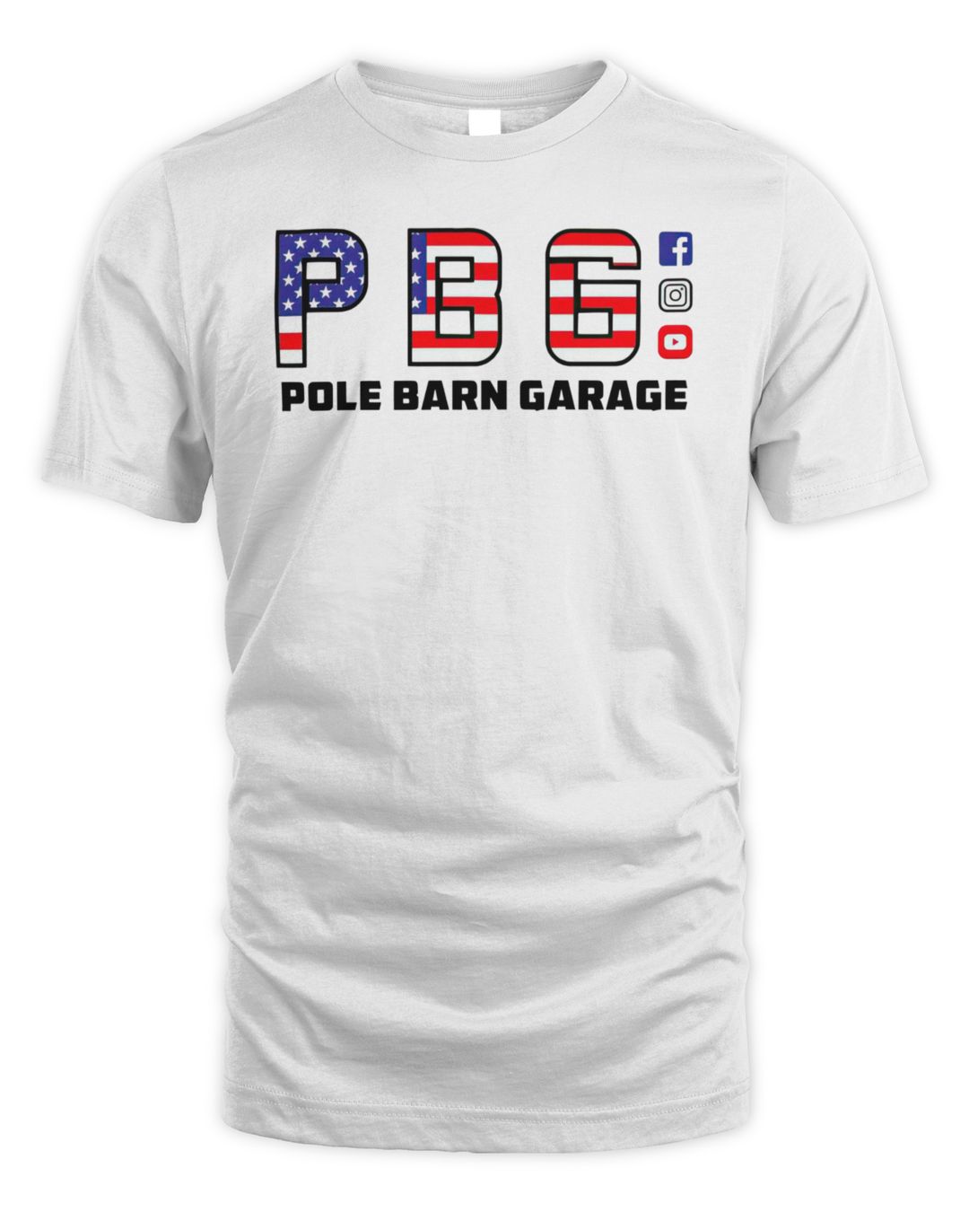 Pole Barn Garage Merch PBG Graphite Heather Tee Shirt