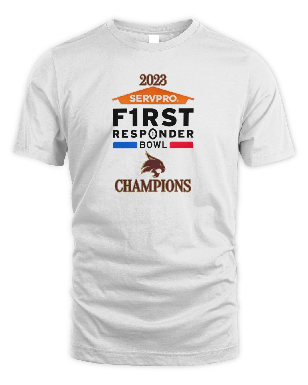 Texas State Football 2023 First Responder Bowl Champs Logo Shirt Hoodie