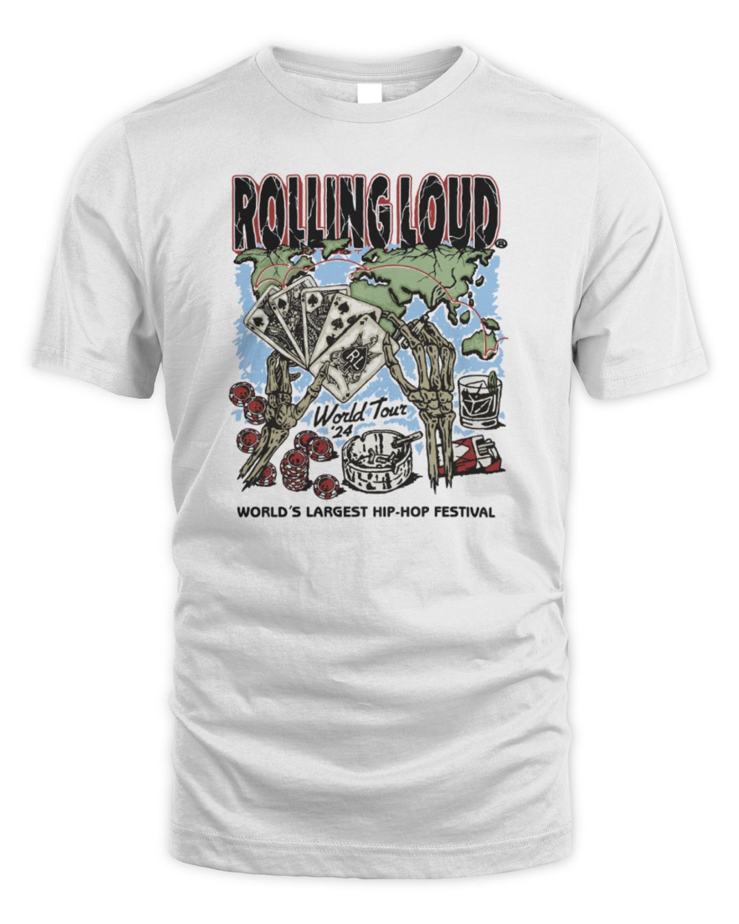 Rolling Loud Miami 2024 Merch RL World Tour 24 In the Cards Hoodie