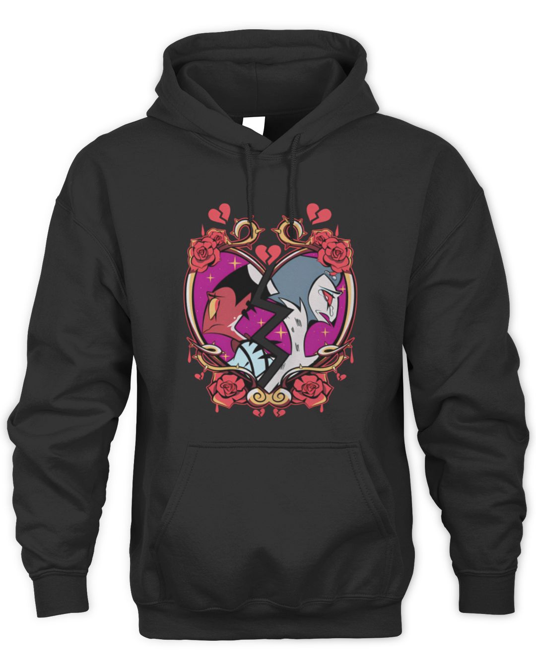 Hazbin Hotel Helluva Boss Merch Vivziepop Shattered Hearts Hoodie