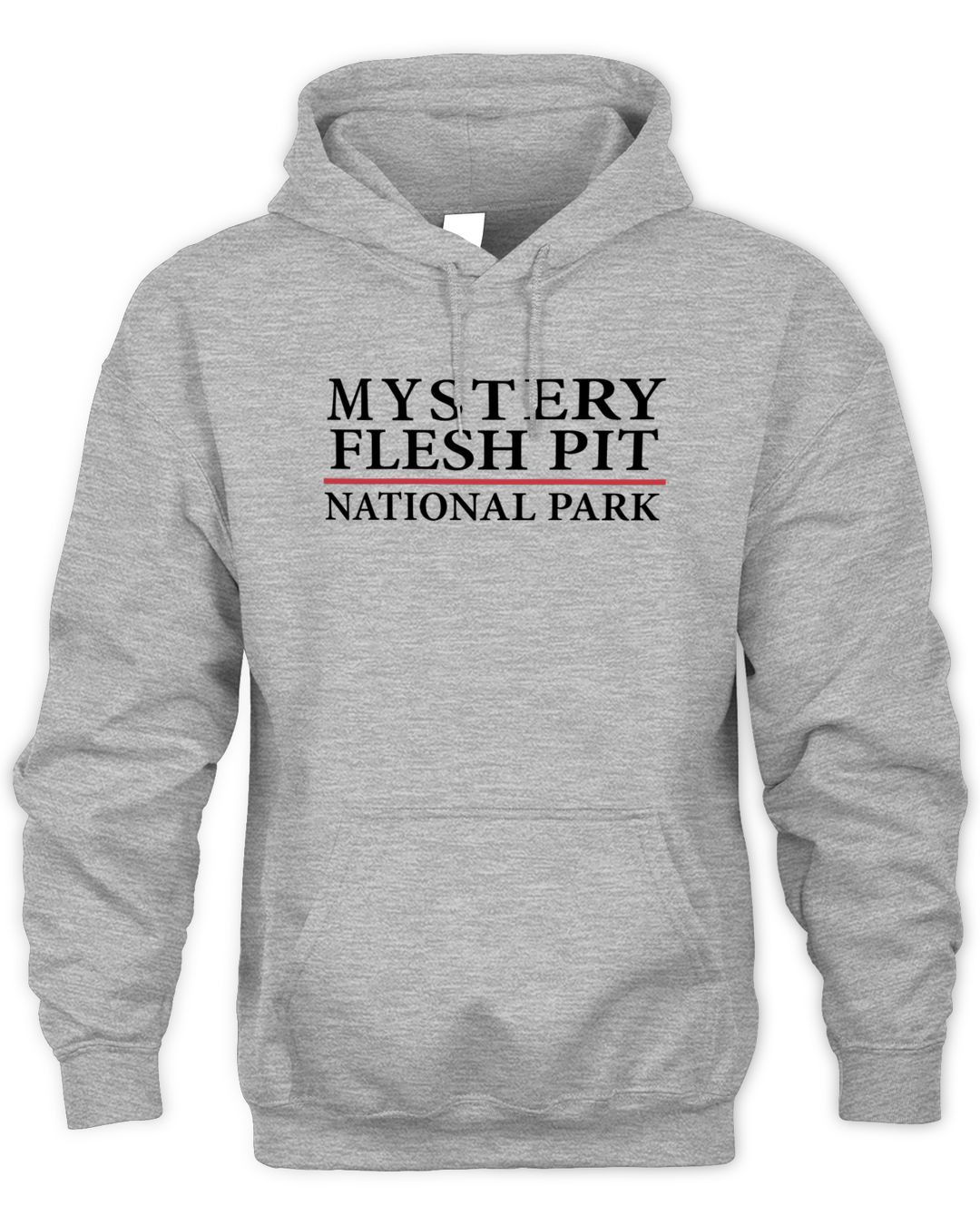 Mystery Flesh Pit National Park Merch Wordmark Gray Hoodie